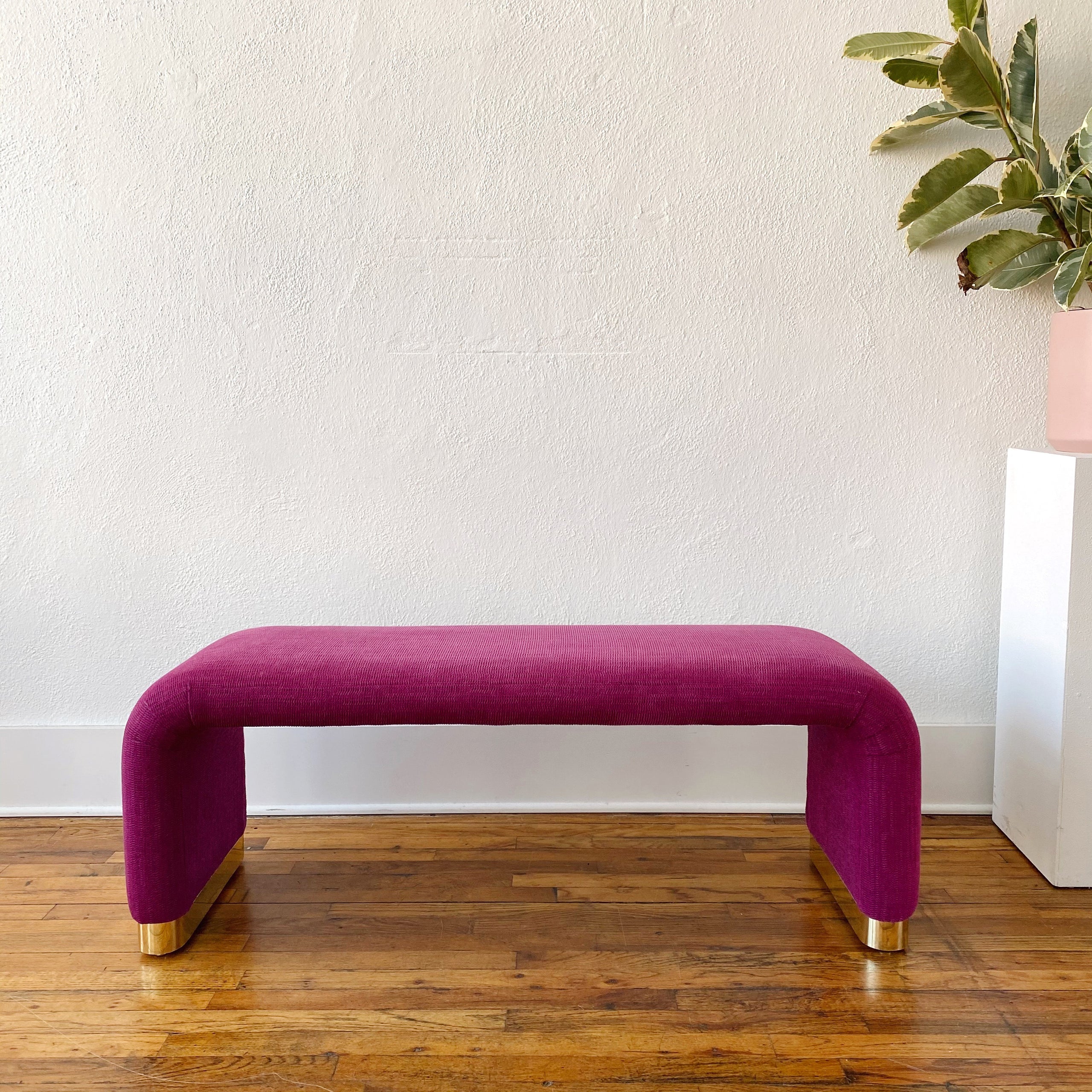 Waterfall bench upholstered store