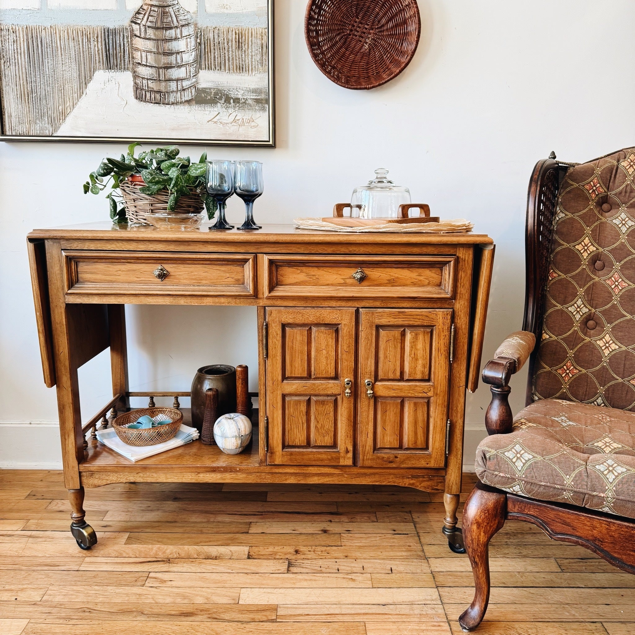 Thomasville Monterey Collection Drop-Leaf Buffet Cart | carousel + folk