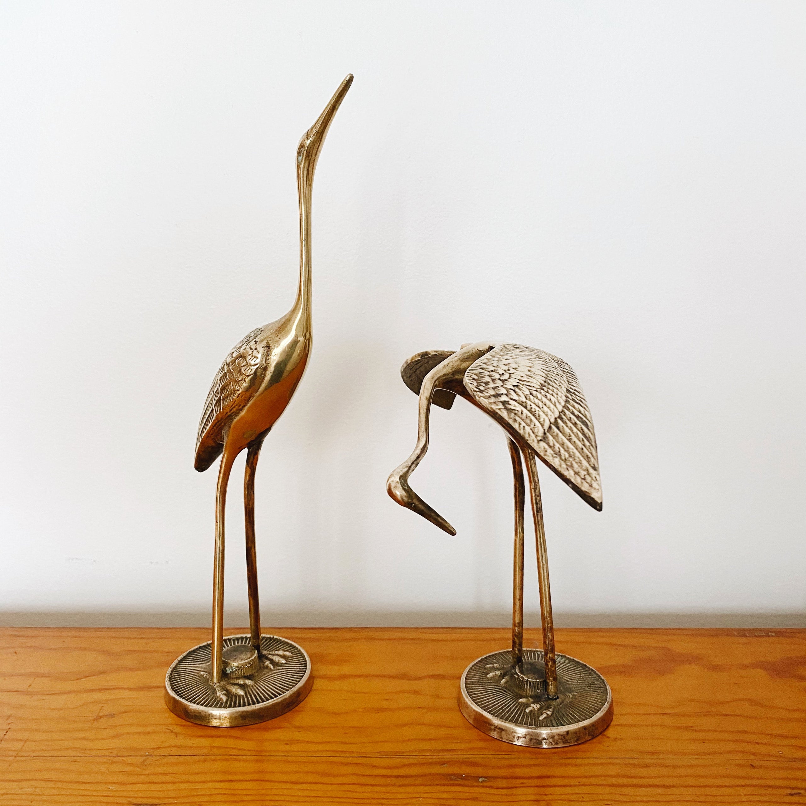 Pair of vintage brass cranes | carousel + folk